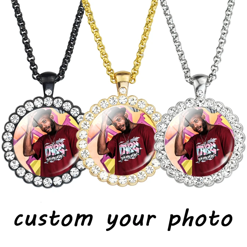 Collar de fotos personalizado para hombre y mujer, cadena de joyería ...