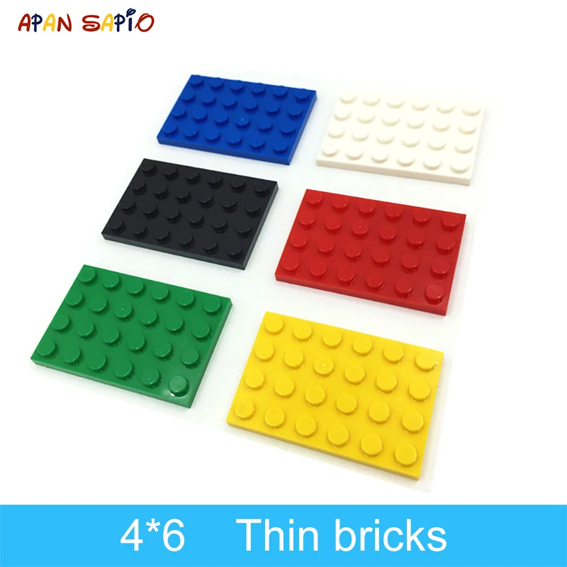 20pcs DIY Building Blocks Thin Figures Bricks 4x6 Dots 12Color ...