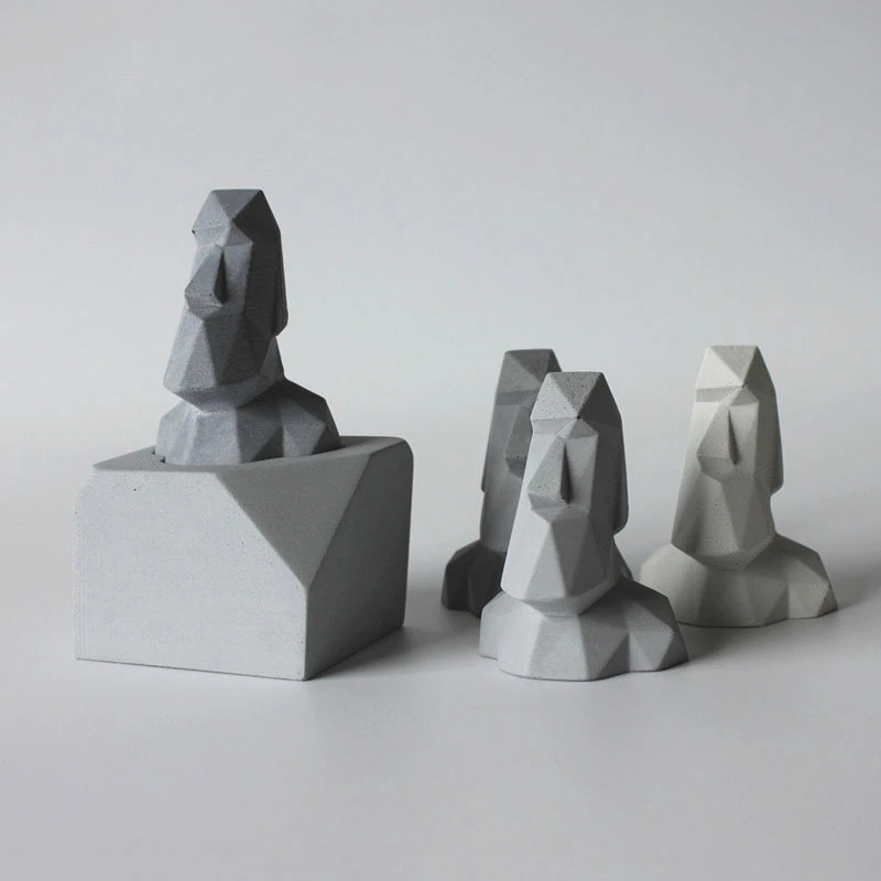 Isla de Pascua Moai, elementos de diseño geométrico, molde de ...