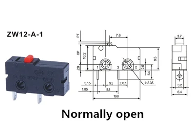 5Pcs Mini Micro Limit Switch NO NC 3 Pins PCB Terminals SPDT 5A 125V 250V 29mm Roller Arc lever ...