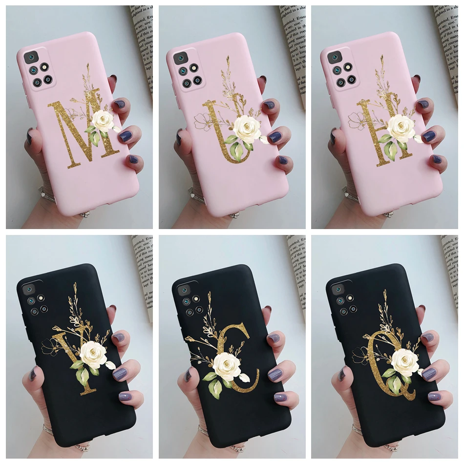 For-Xiaomi-Redmi-10-Case-Redmi-10-Prime-Cover-Fashion-26-Flower-Letters ...