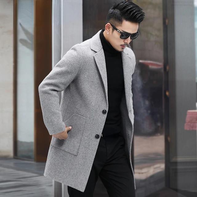 Abrigo De Invierno Para Hombre, Chaquetas De Lana, Abrigos,, 56% OFF