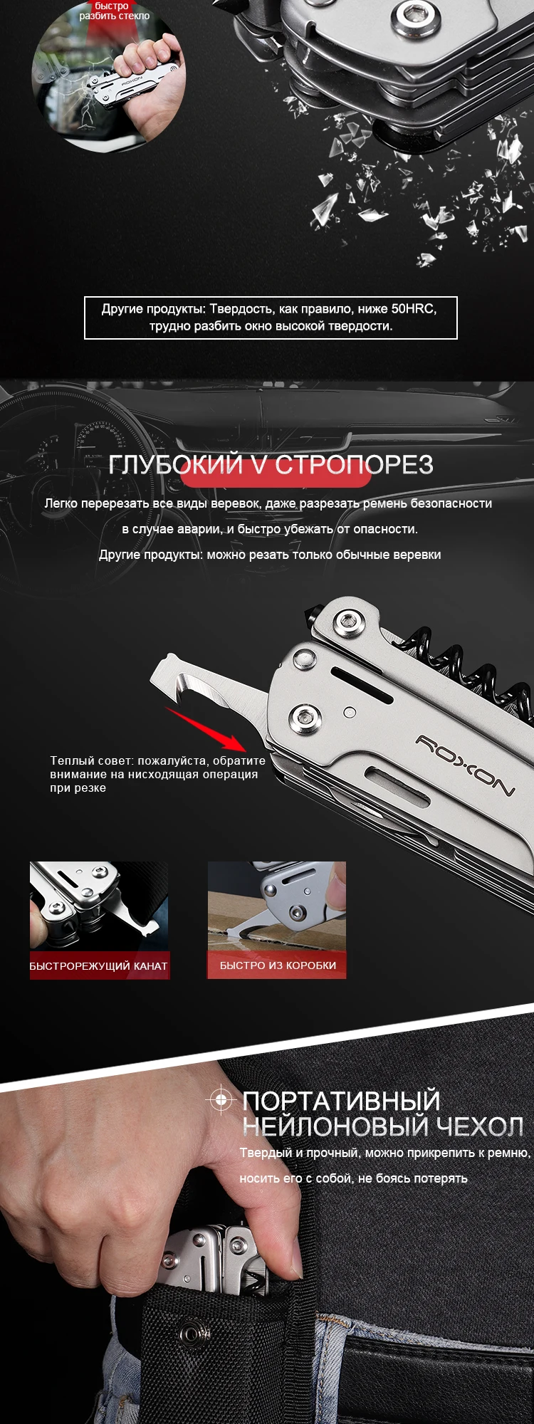 ROXON S801S 16 в 1 многофункциональные плоскогубцы-карманный нож для повседневного использования ...