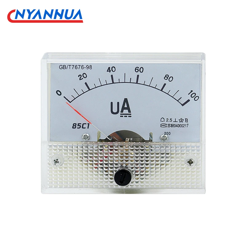 85C1-uA-DC-Pointer-Ammeter-Analog-Ammete-Microammeter-Mechanical ...