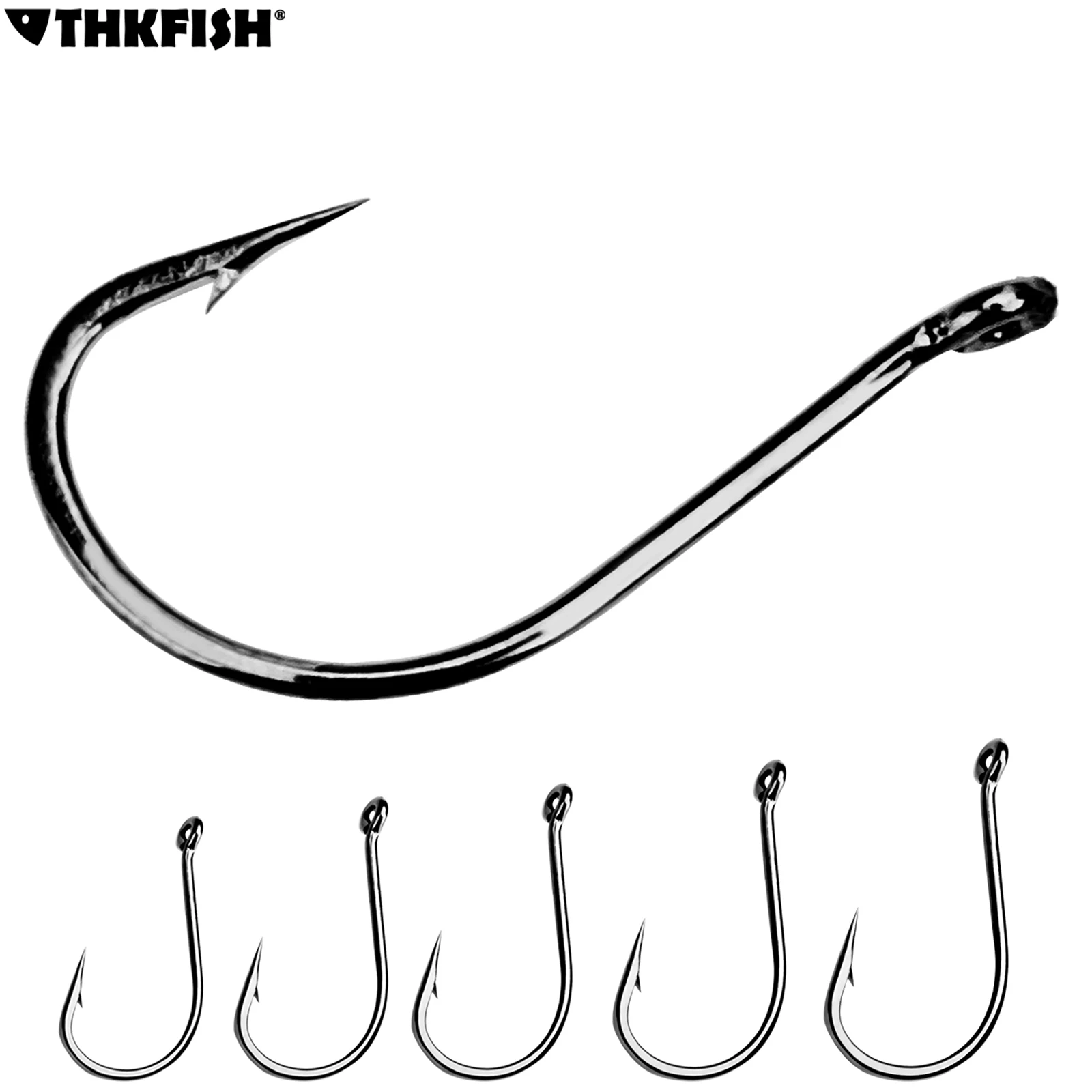 100pcs Offset Wacky Hooks Crank Worm Fishhook Freshwater Saltwater Drop ...