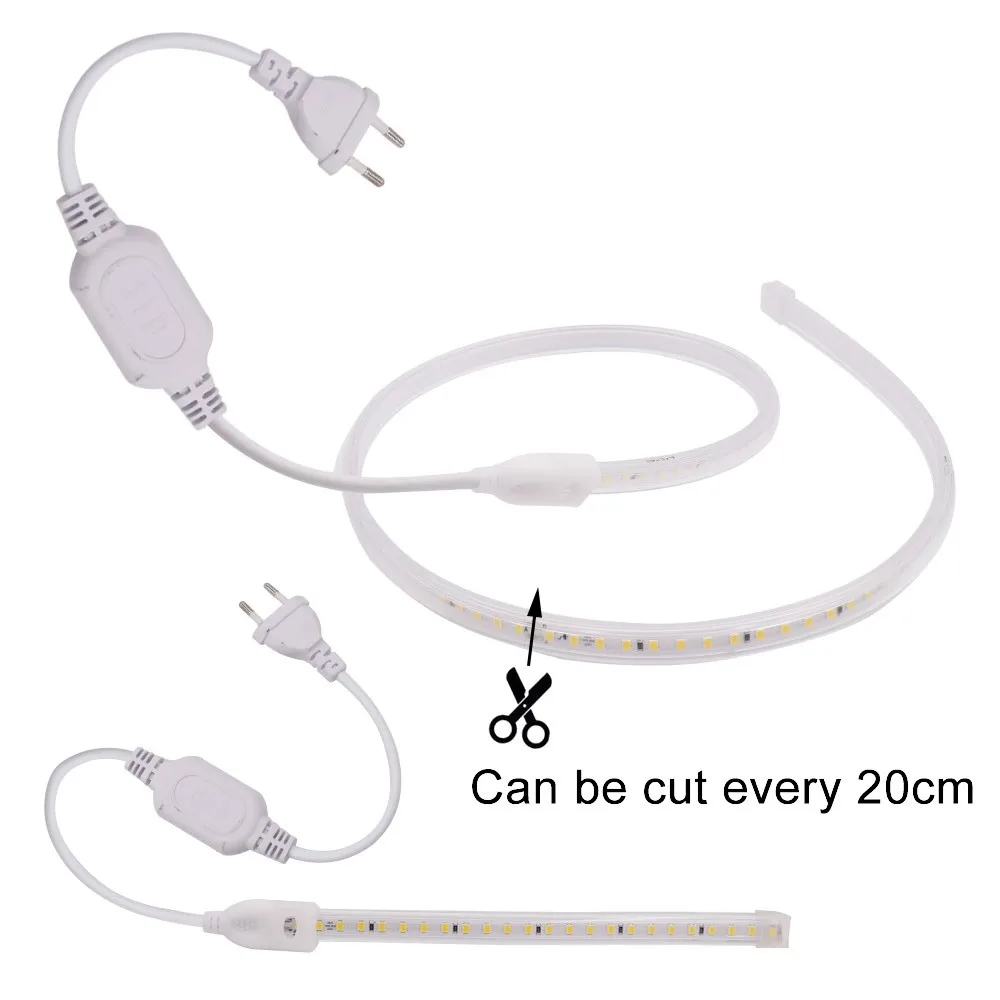 SMD-2835-LED-Strip-Light-20cm-Cut-220V-Outdoor-Waterproof-Flexible-Led ...