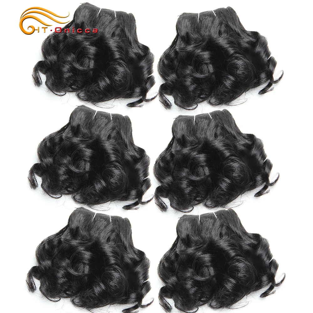 Short Bouncy Curly Human Hair Bundles | Brazilian Short Curly Hair ...