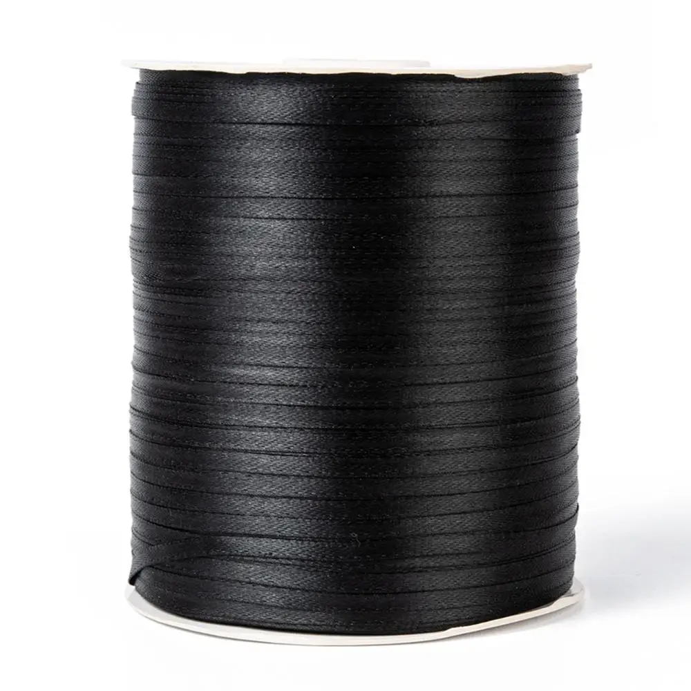 880yards-roll-3mm-Black-Satin-Ribbon-Webbing-Decoration-Gift-Wrapping ...