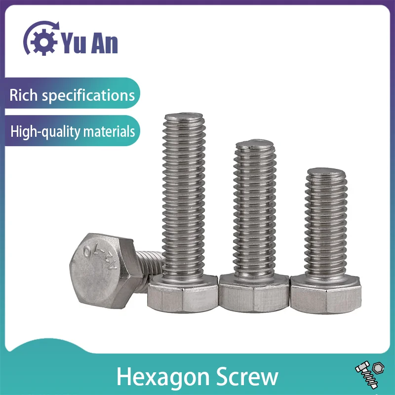 m3-m8-304-Stainless-Steel-External-Hexagon-Screw-Extended-Full-Thread-External-Hexagon-Bolt ...