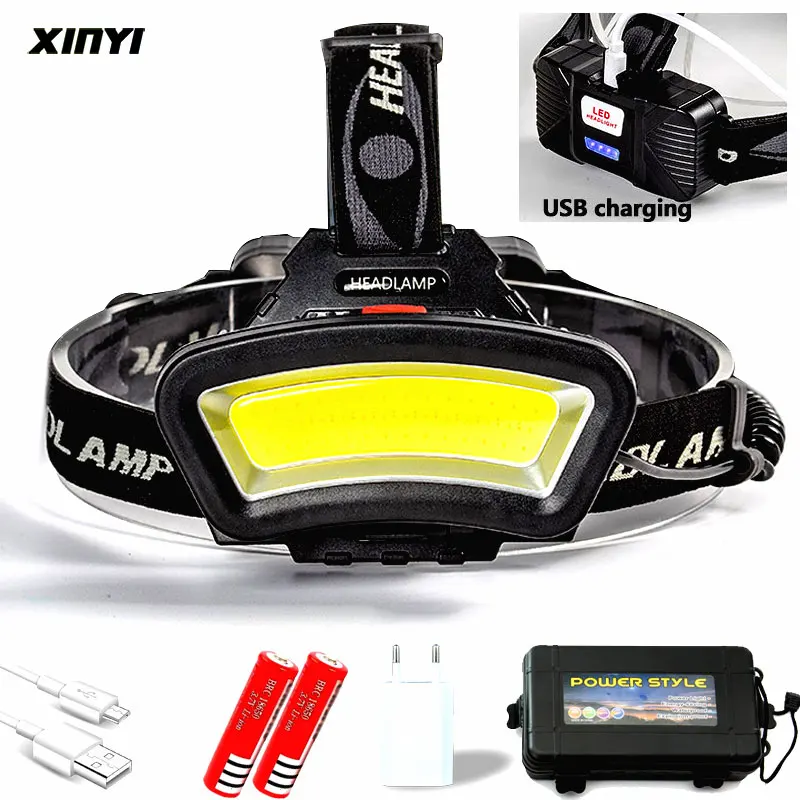 Cob Light Waterproof Headlight | Cob Led Rechargeable Headlamp - 200m ...