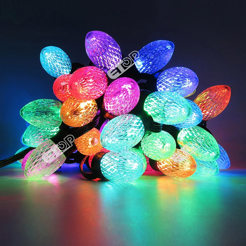 500pcs 100pcs C9 Flat Base S24 Christmas Lights WS2811 RGB Nodes With ...