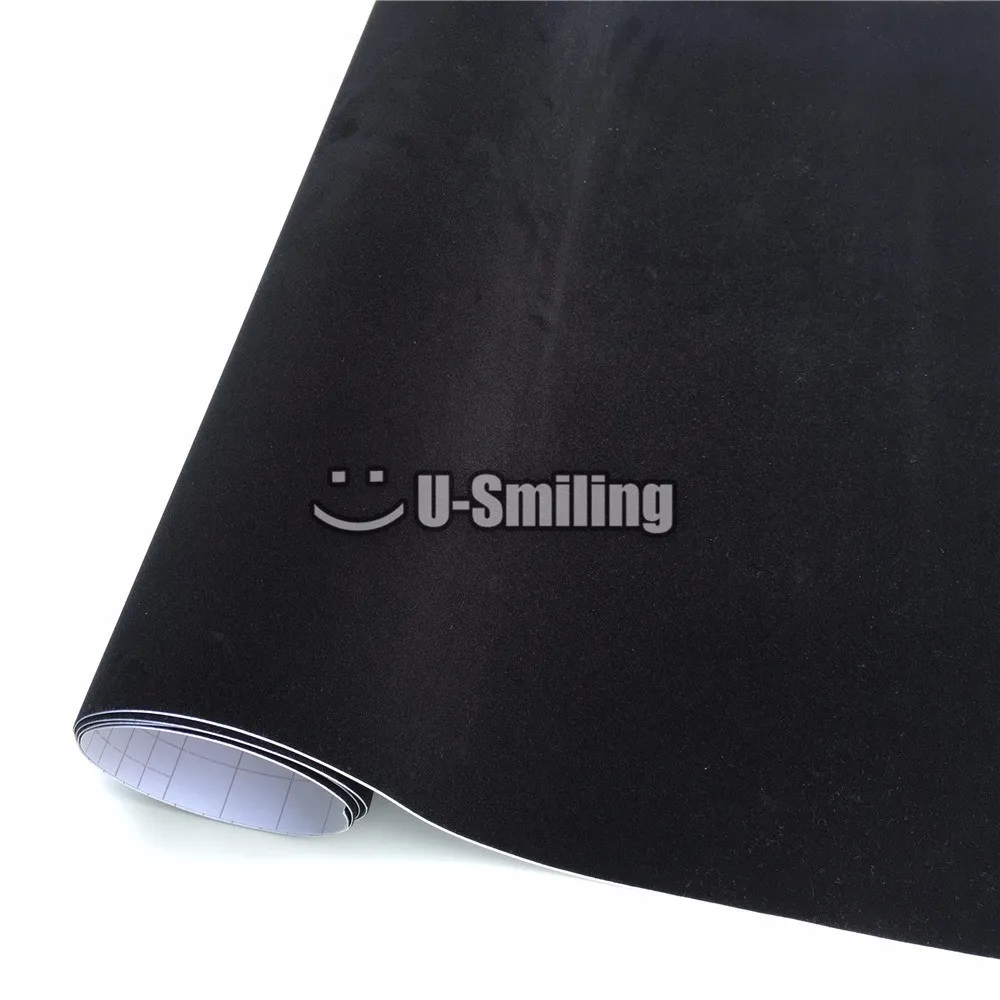 Black Suede Velvet Vinyl Wrap Film Sheet Sticker Bubble Free For Car ...