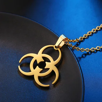 Biohazard Necklace Stainless Steel Biohazard Pendant Warning Sign Game ...