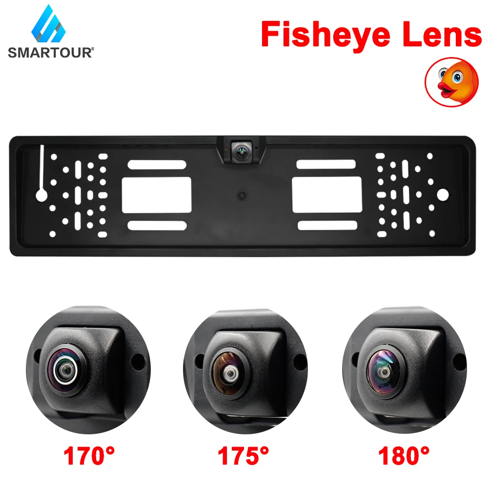 European Car Number License Plate Frame Rear View Camera Fisheye Night ...
