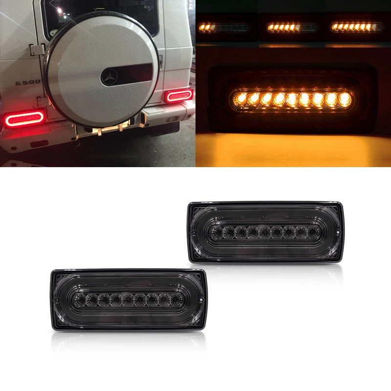 For Benz W463 G500 G550 G55 AMG 1990 2018 Smoked Dynamic Turn Signal ...