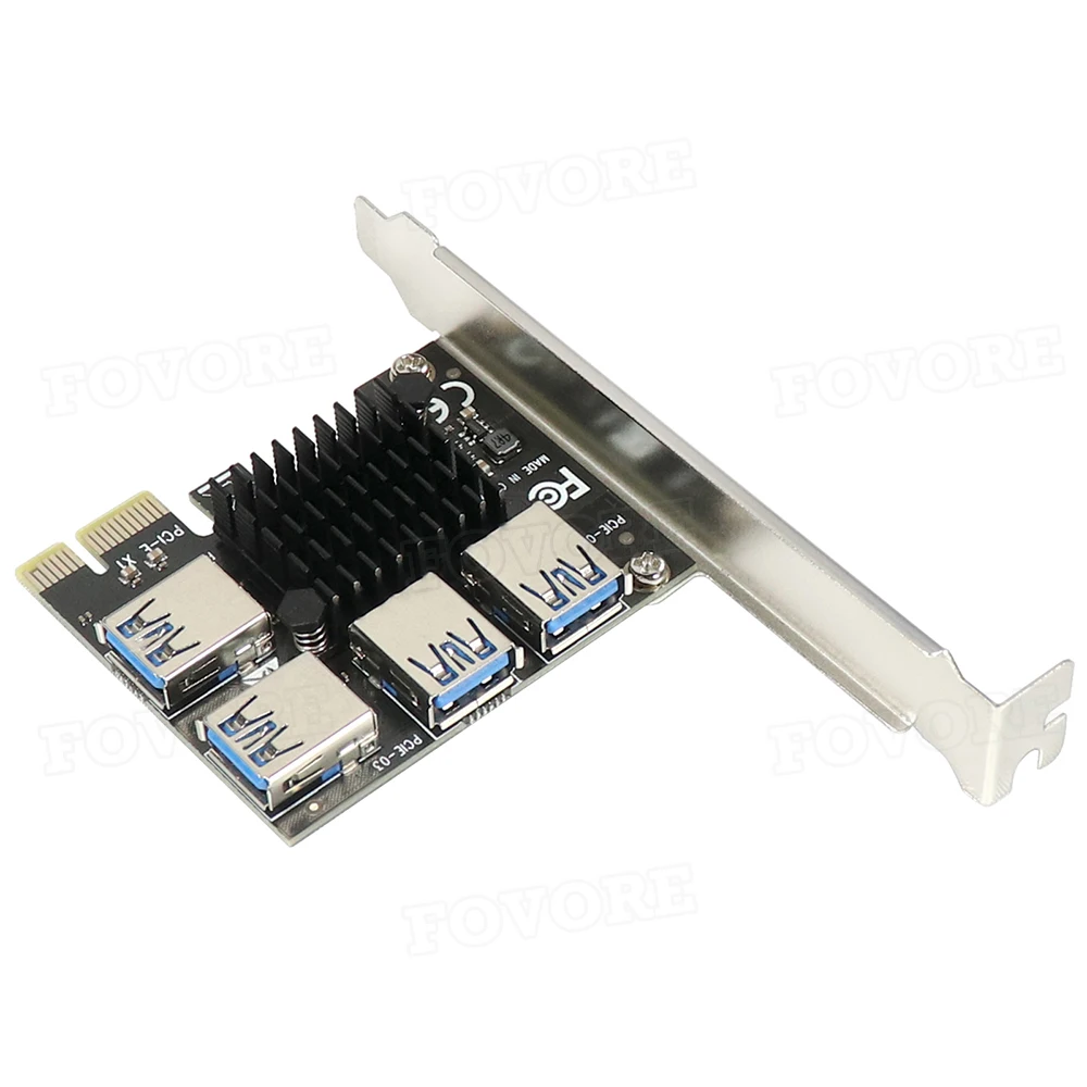 Multiplicateur PCI Express PCIE 1 à 4 ports USB3.0 Riser, carte ...