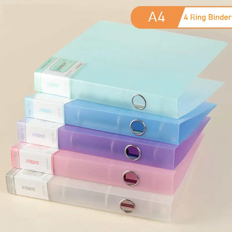 Clear Colors A4 Binder 4 Ring Folder For Documents Organizer Large ...
