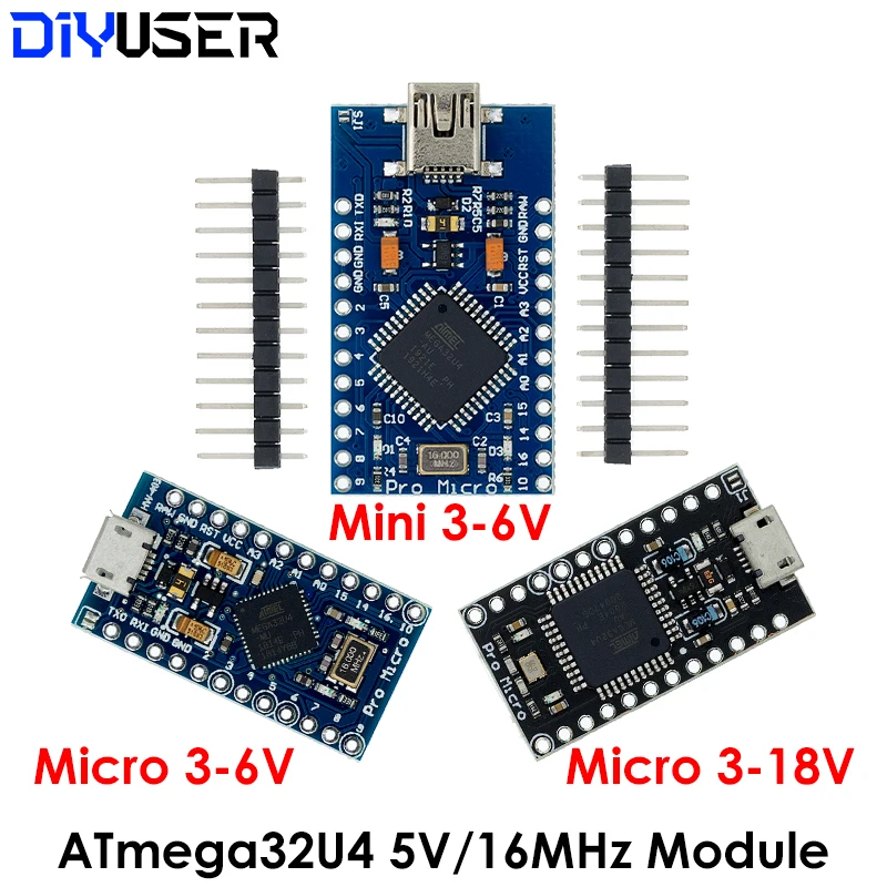 Pro Micro Atmega32u4 5v/16mhz Module With The Bootloader For Arduino ...
