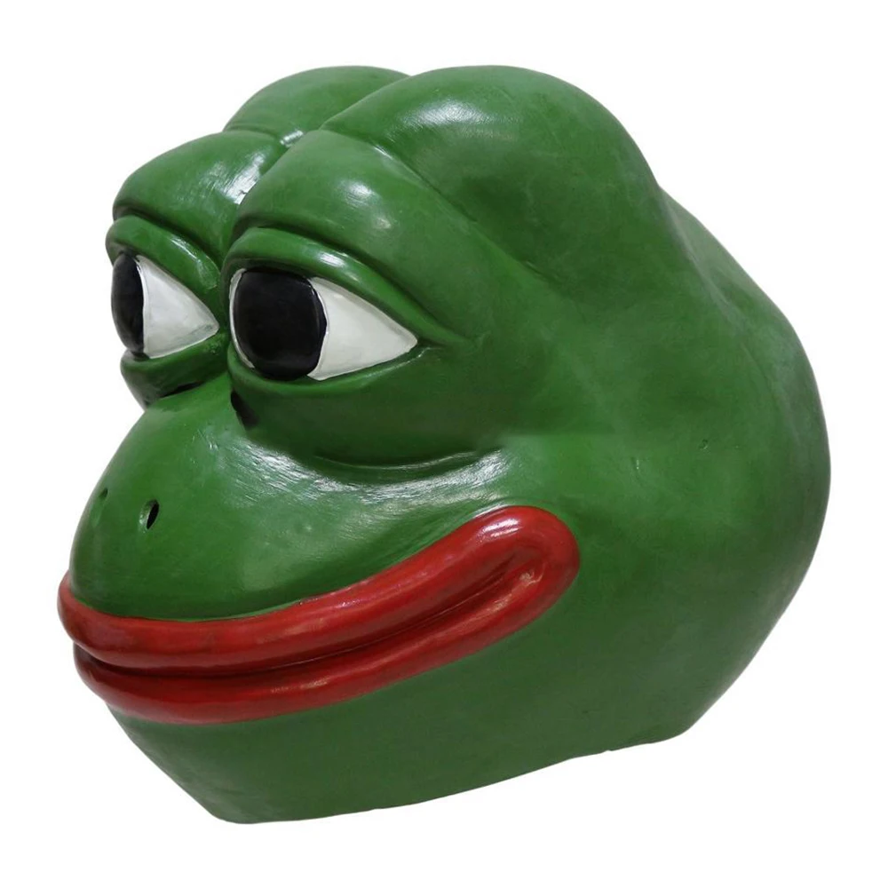 Realistic Rubber Animal Pepe Frog Latex Mask Comic Frog Troll Face Meme ...