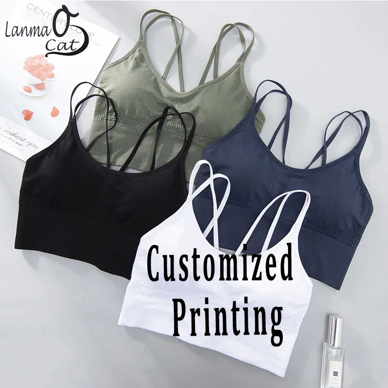 Fitness Sportswear Sport Bras For Women Custom Logo Printing Wirefree ...