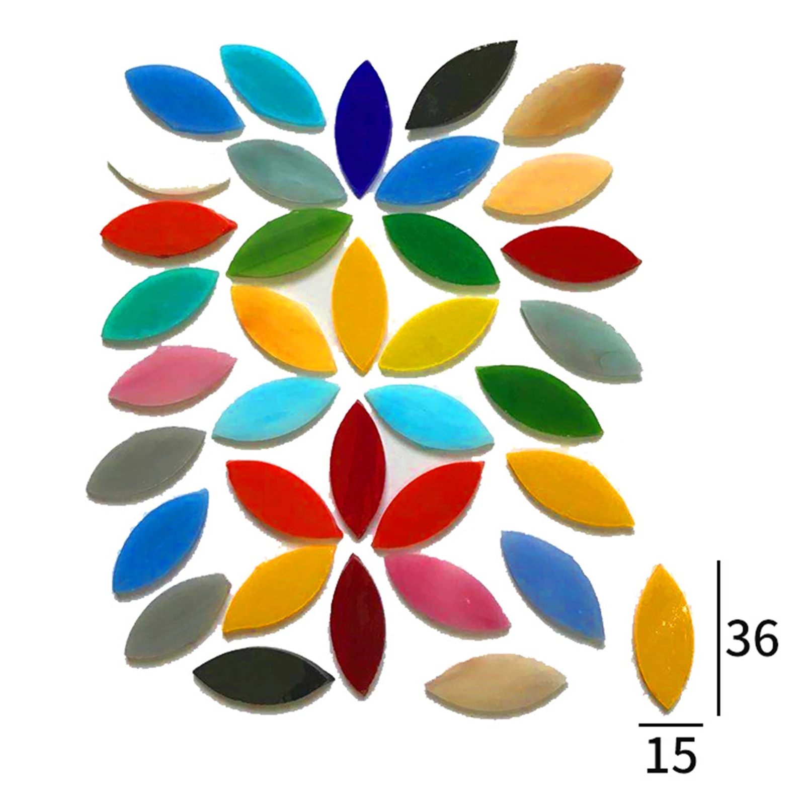 100pcs-Set-Mixed-Colors-Petal-Mosaic-Tiles-Hand-Cut-Stained-Glass-Art ...