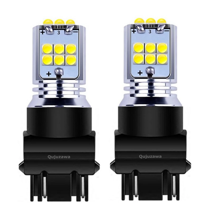 2PCS T25 3157 3156 3057 3457 4157 P27/7 W 1800LM P27W Super Bright LED ...