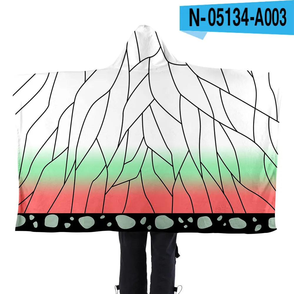 Anime Demon Slayer Hooded Cosplay Blanket - AllCosplay.com