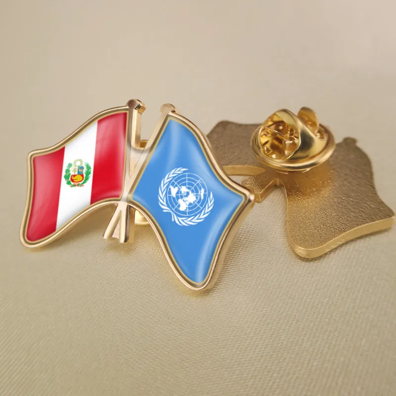 United-Nations-and-Peru-Crossed-Double-Friendship-Flags-Brooch-Badges ...