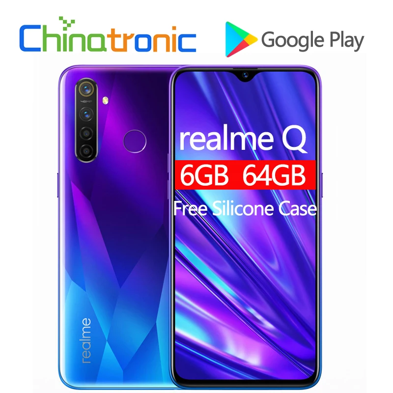 Original New realme Q 6GB 64GB 4G FDD LTE Mobile Phone 6.3"FHD+ Snapdragon 712 Octa Core 48MP ...
