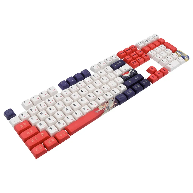108 Keys White Crane Theme PBT Keycap Set Cherry Profile Five Sided ...
