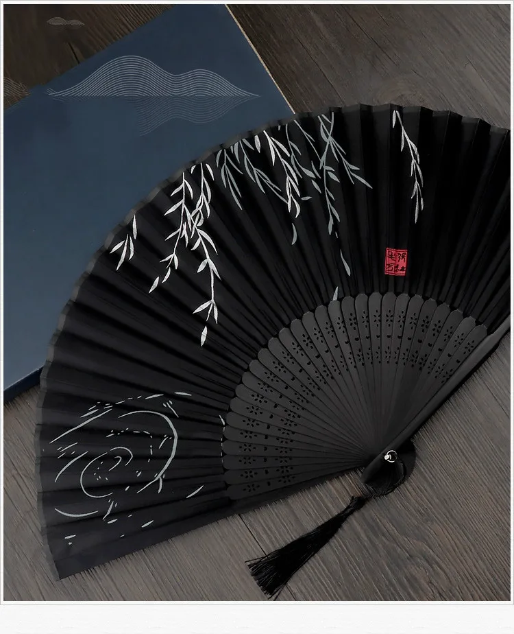 Eventail a main pliant,A4 21cm--Éventail À Main En Soie Chinoise ...