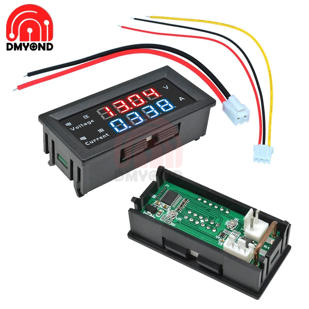 M4430 Mini Digital Voltmeter Ammeter Dc 100v 10a Panel Amp Volt Voltage ...