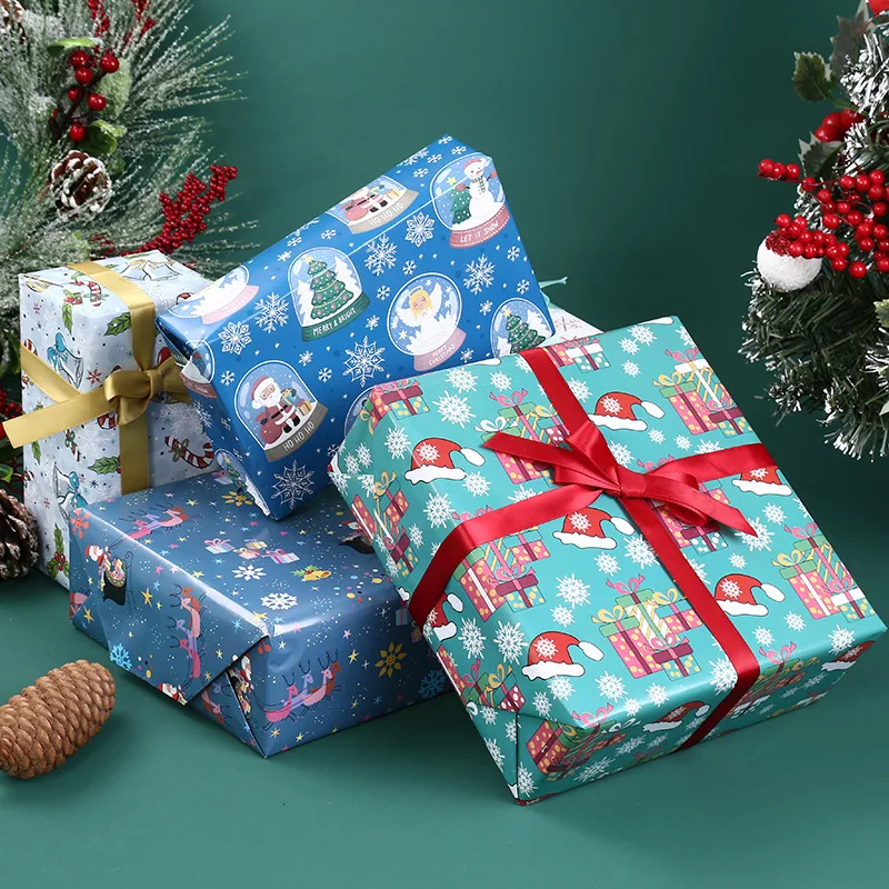 Blue Holiday Wrapping Paper