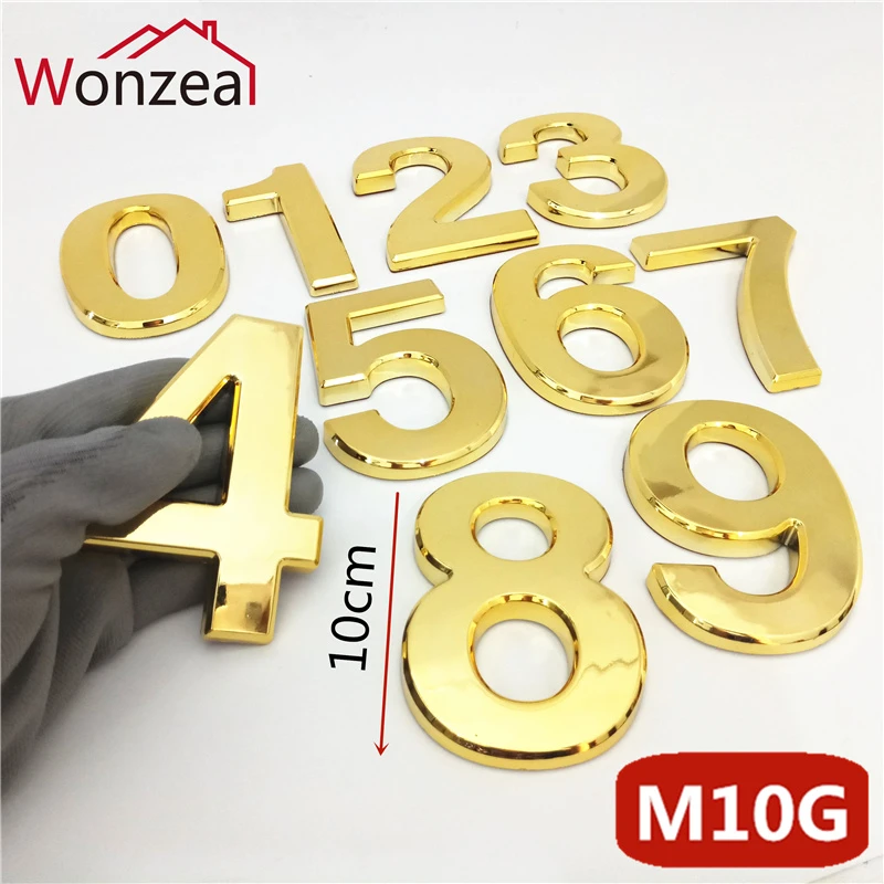 10cm Golden Color Abs Plastic Plaque House Door Number Hotel Door ...