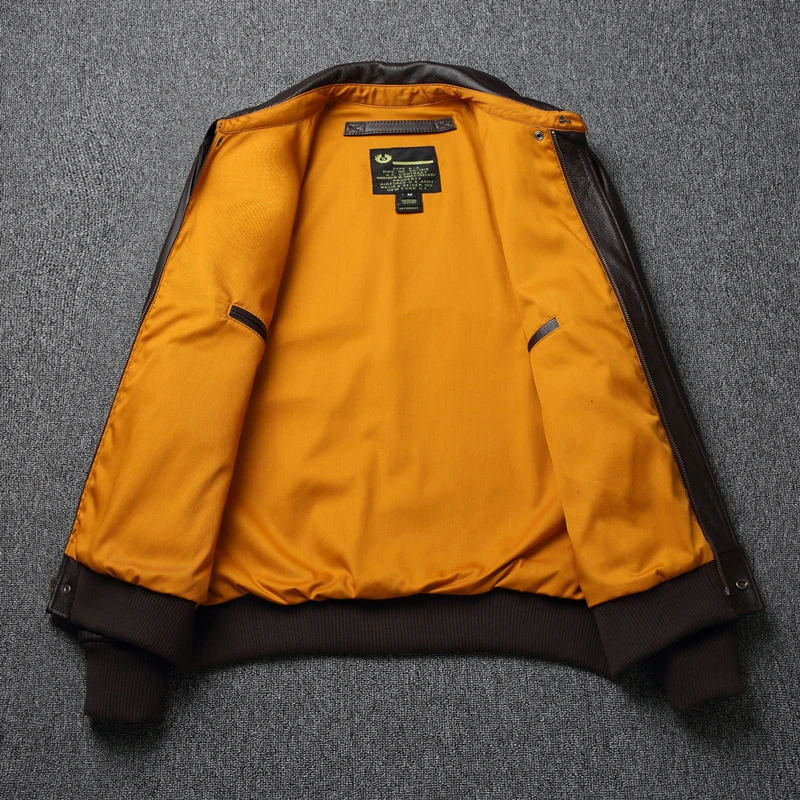 New Men’s Top Layer Genuine Leather Jacket Military Pilot Jackets Air ...