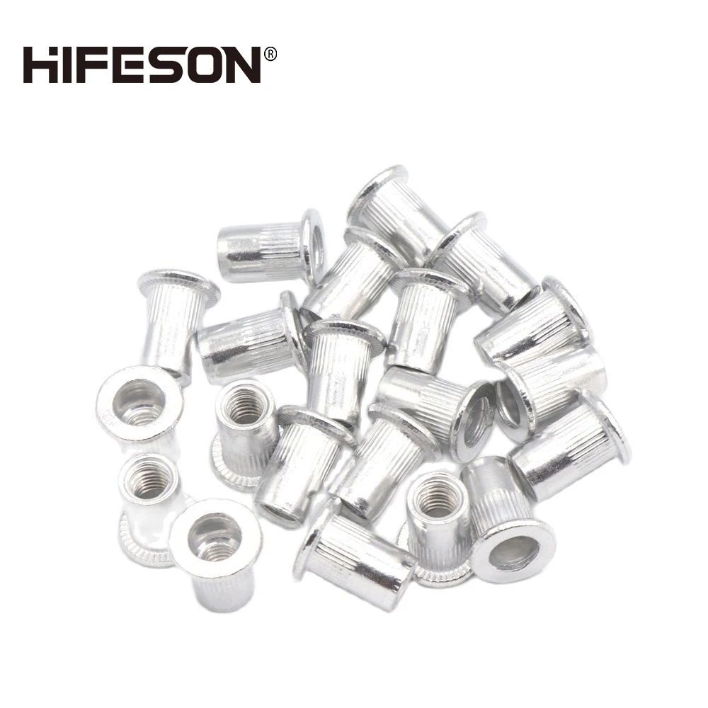 20 pcs/lot Aluminum Alloy Rivets Nuts Insert Flat Head Threaded Nut ...