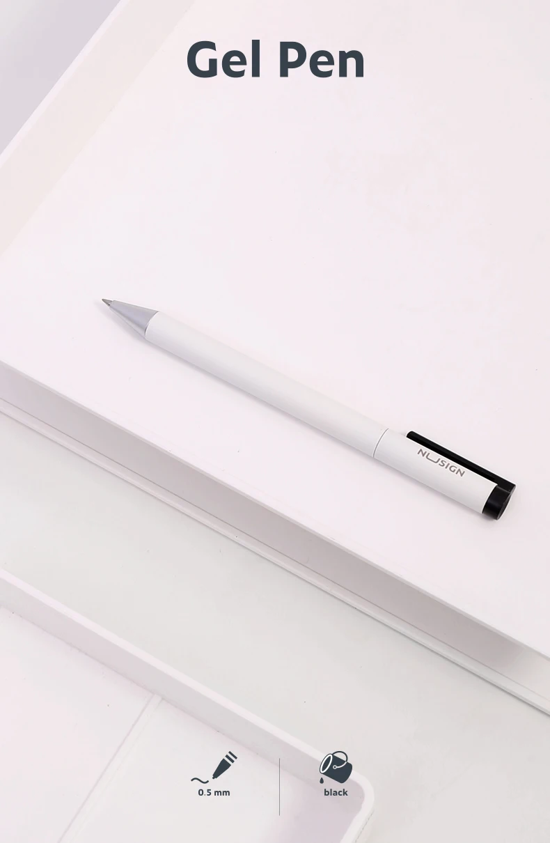 STYLO,1Silver 10Black Ink--stylo à encre Gel en métal Nusign, avec ...