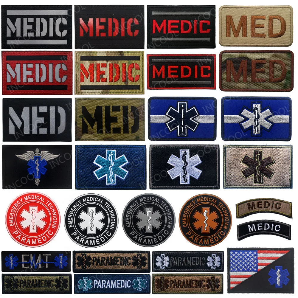 MEDIC Embroidered Patch IR Reflective Glow in Dark Patches Medical MED ...