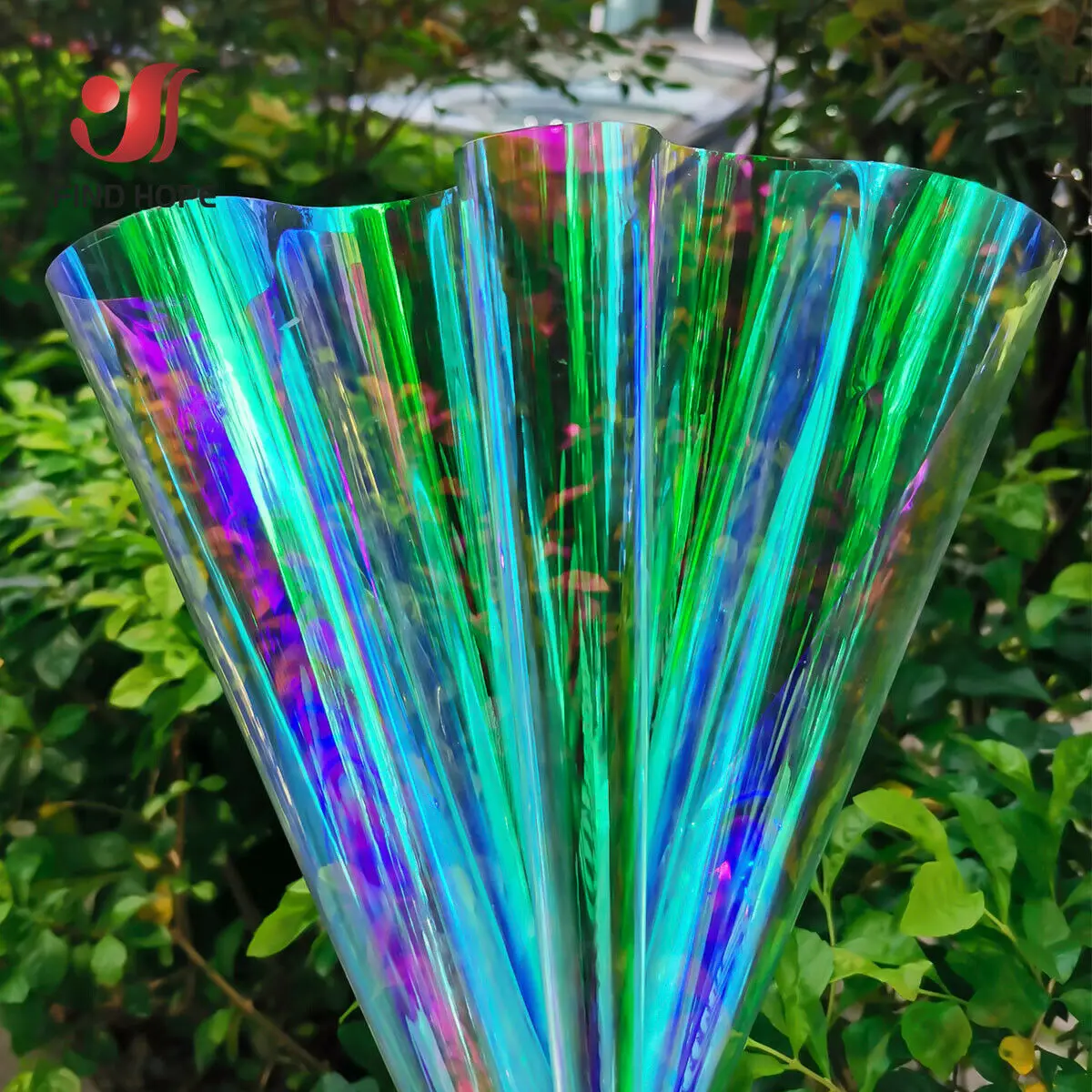 Laser Iridescent Holographic Film Transparent PVC Fabric Rainbow Shiny ...