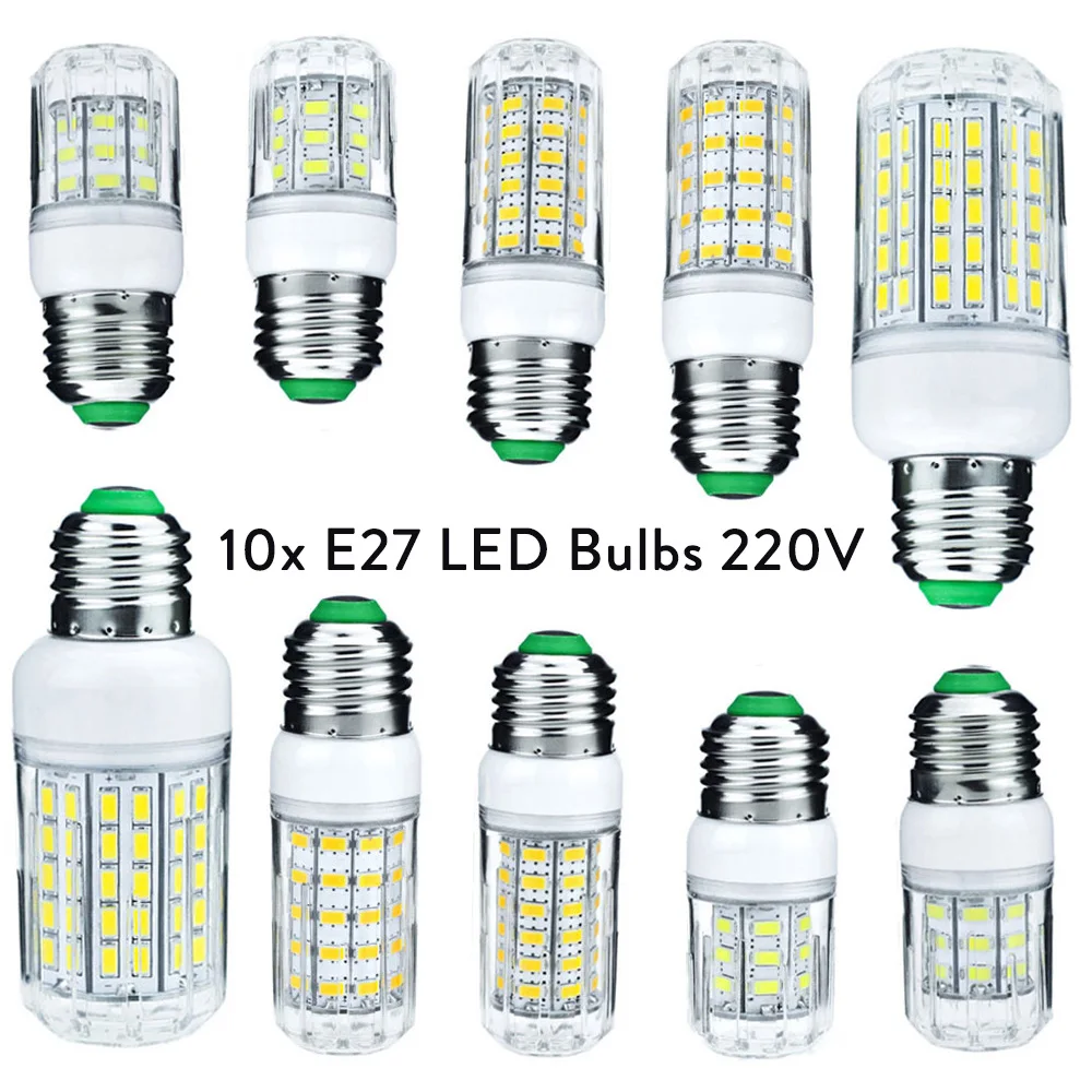 10x E27 LED Corn light Bulb 5W 7W 9W 12W 15W 20W 25W 24 27 30 36 48 56 ...