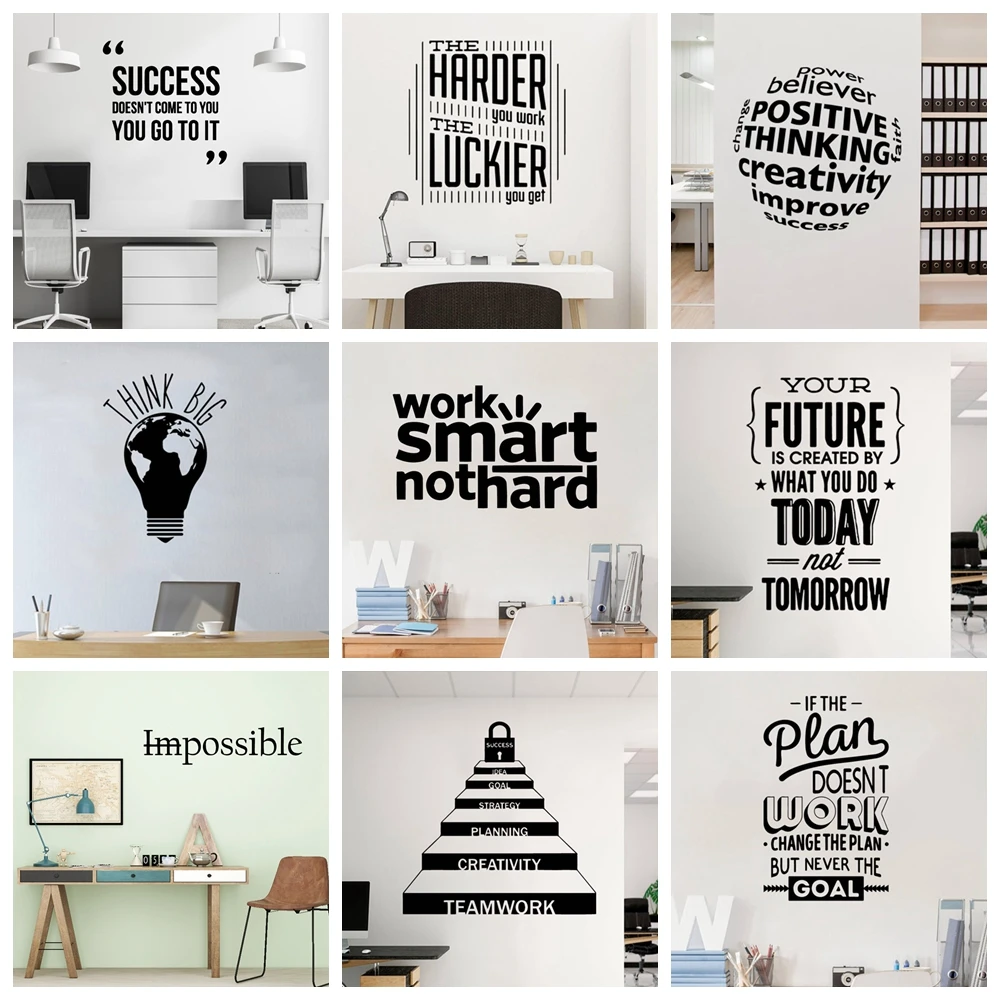 Motivational Large Office Quotes Phrase For Living Room Bedroom ...