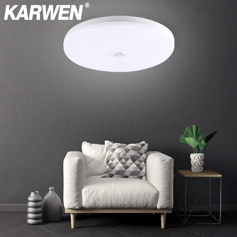 KARWEN PIR Motion Sensor Ceiling Light Sound sensor Modern UFO Ceiling ...