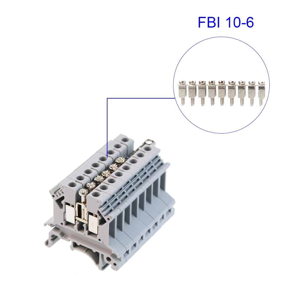1 Pc FBI 10 6 Fixed Bridge UK Type Terminal Block Accessories for UK2.5B UK5N DIKD1.5 UDK4 UKK5 ...