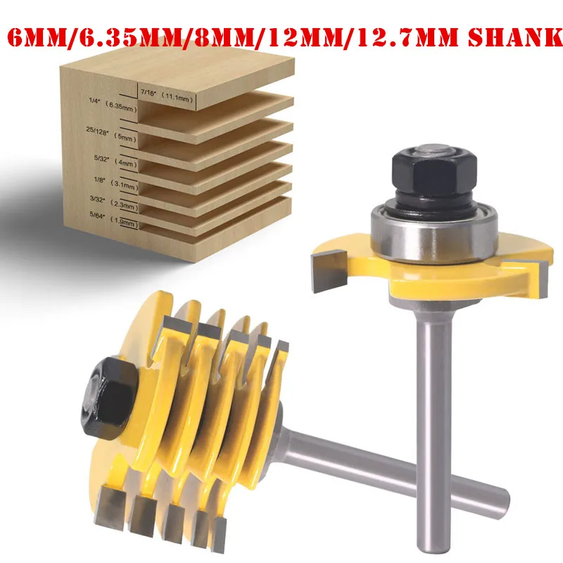 3 Wing Wood Router Bit Sets With 6 Piece Slot Cutter Chisel Woodworking ...