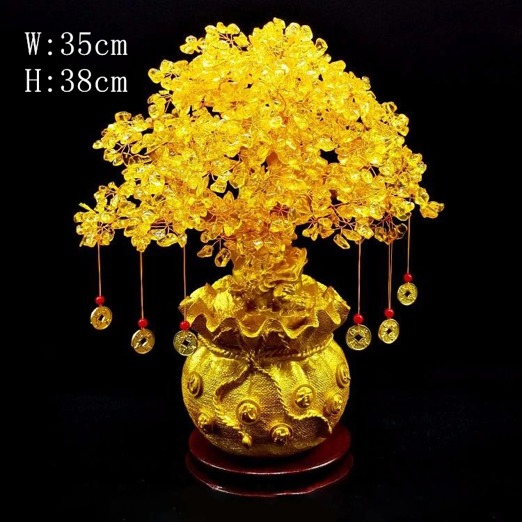 Statue deco,Citrine naturelle dorée Extra Large 38cm,arbre porte ...