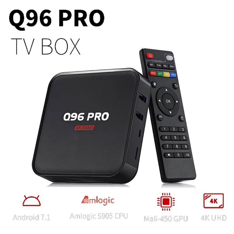 Último Q96 Pro Android 7,1 Smart TV Box Amlogic S905 Quad Core 1GB DDR3 ...