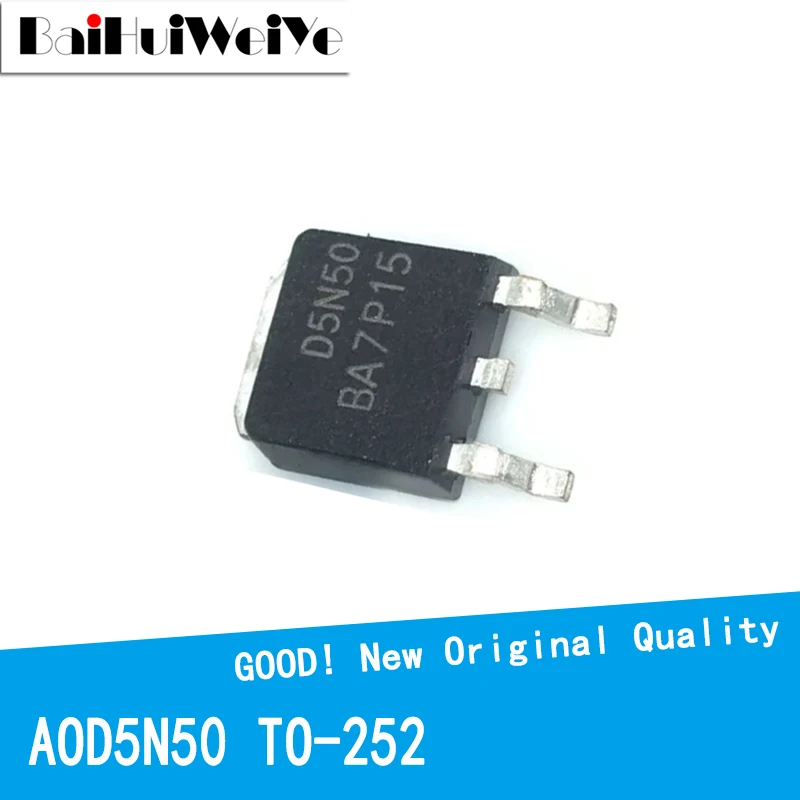 10PCS/LOT 5N50 D5N50 AOD5N50 5A 500V TO 252 TO252 MOS FET New and ...