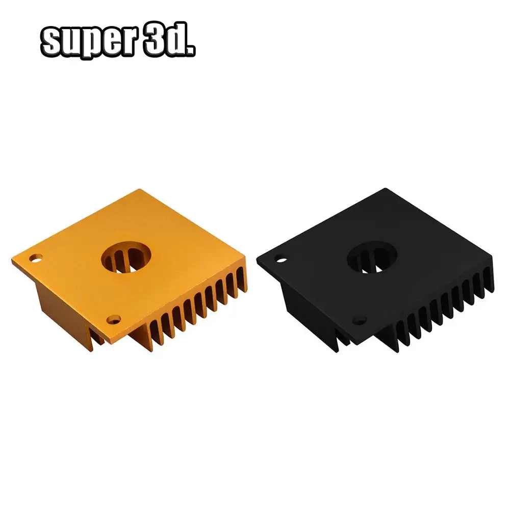 3D Printer Aluminum Motor Heatsink Black Gold Radiator 40 x 40 x 10mm ...