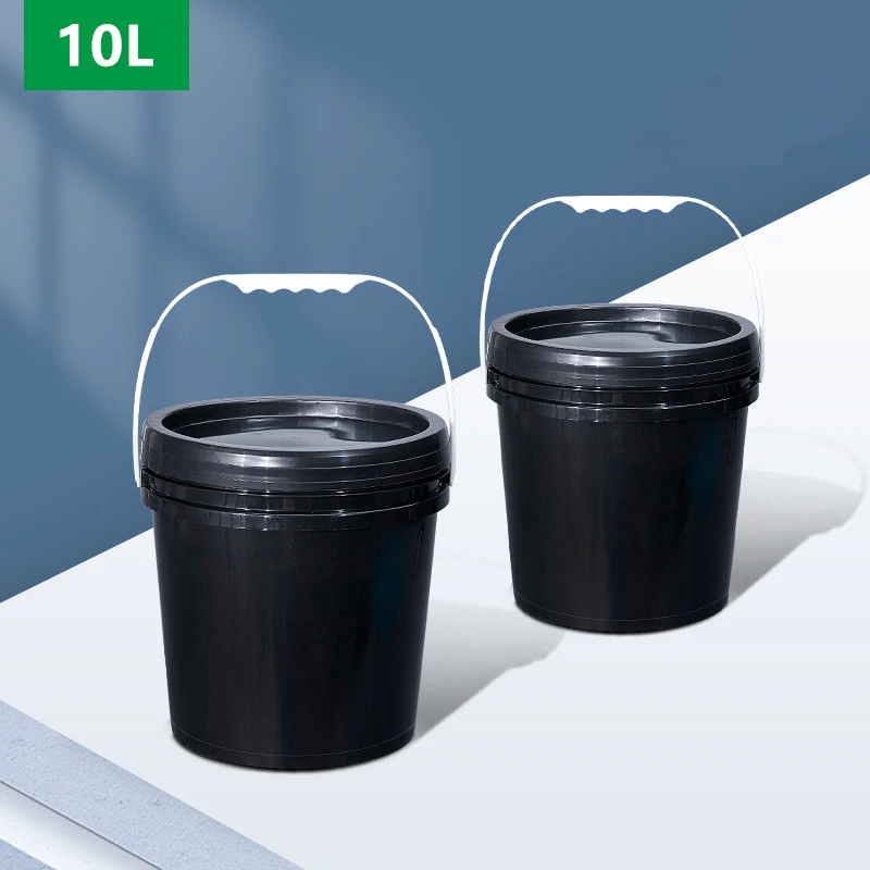 1pcs 10l Black Plastic Bucket Thicken Leakproof Storage Container For ...