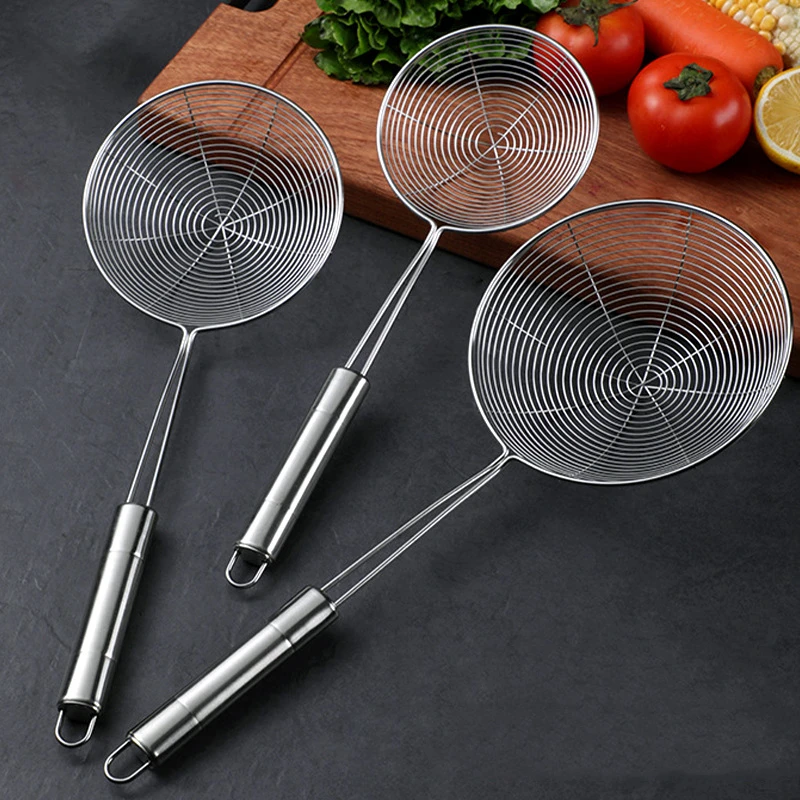 Premium Stainless Steel Spider Mesh Strainer & Colander Ladle Skimmer ...